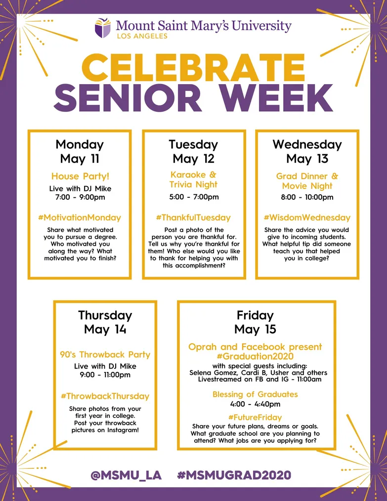 Celebrate Senior Week - MSMU